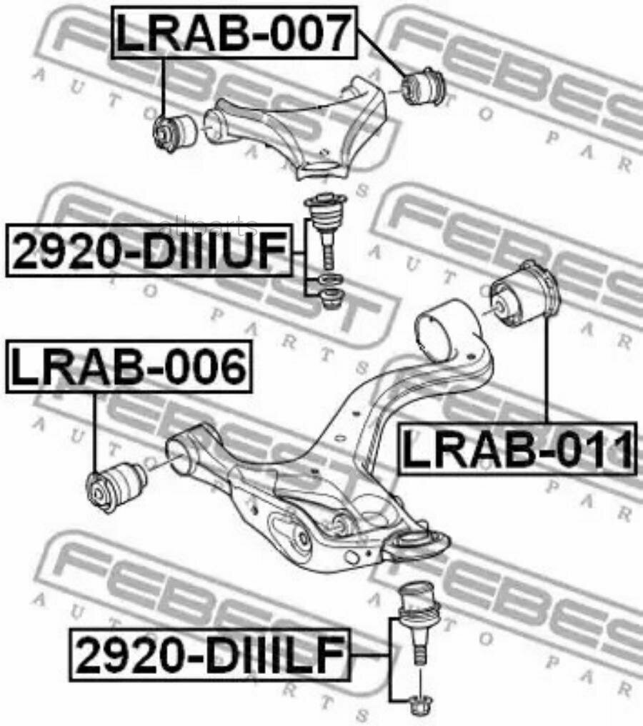 FEBEST LRAB-006 сайленблок переднего нижнего рычага (LAND ROVER DISCOVERY III 2005-2009) FEBEST