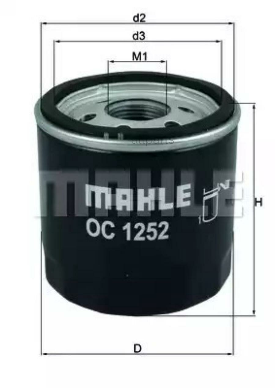 MAHLE OC1252 фильтр масляный! \ Peugeot Boxer, Citroen Jumper 2.2 HDI 06>