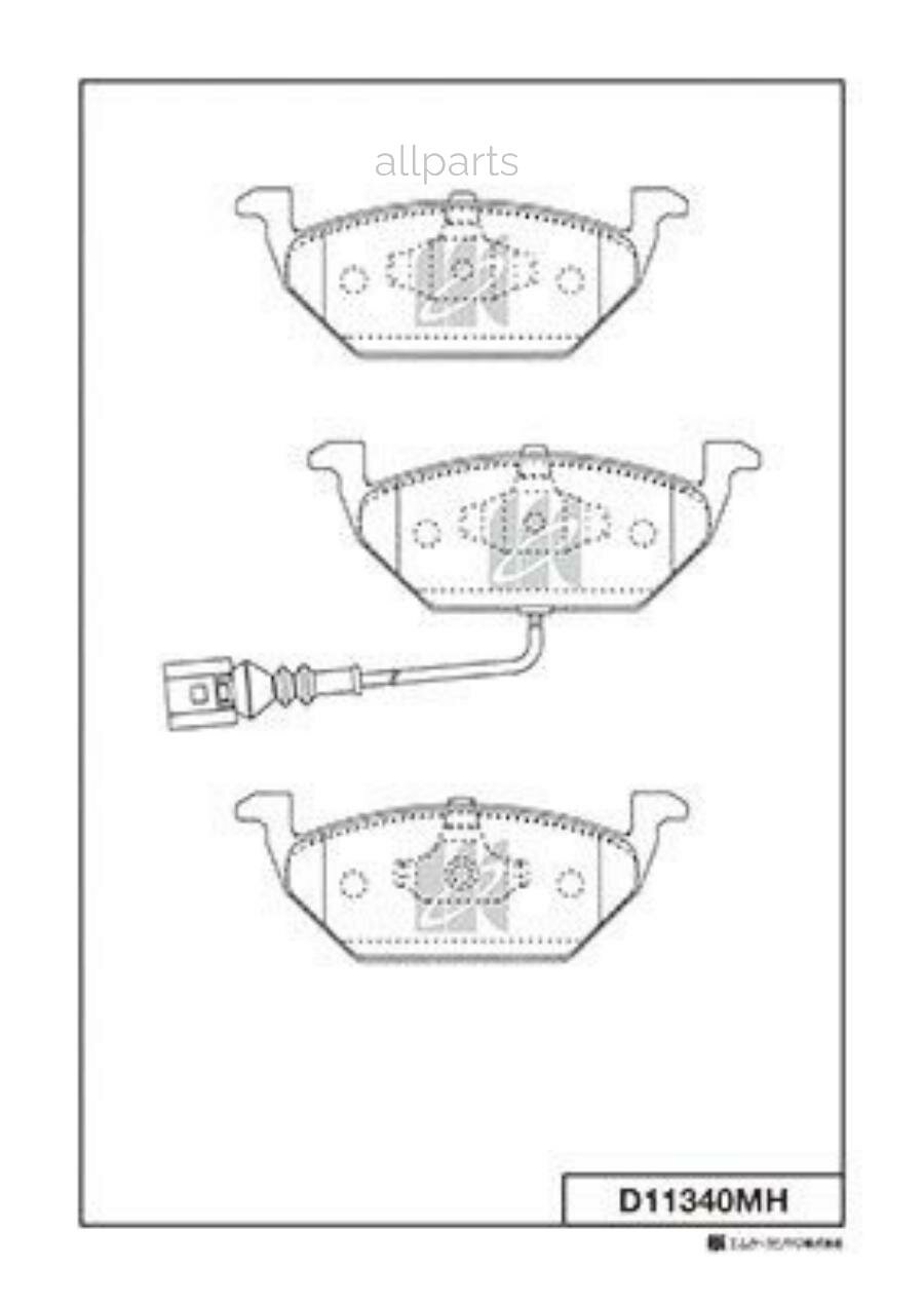 KASHIYAMA D11340MH D11340 колодки дисковые передние!\ Audi A2 1.4i/1.6FSi/1.4TDi 00>, Skoda Fabia 1.4i/1.9TDi 00>