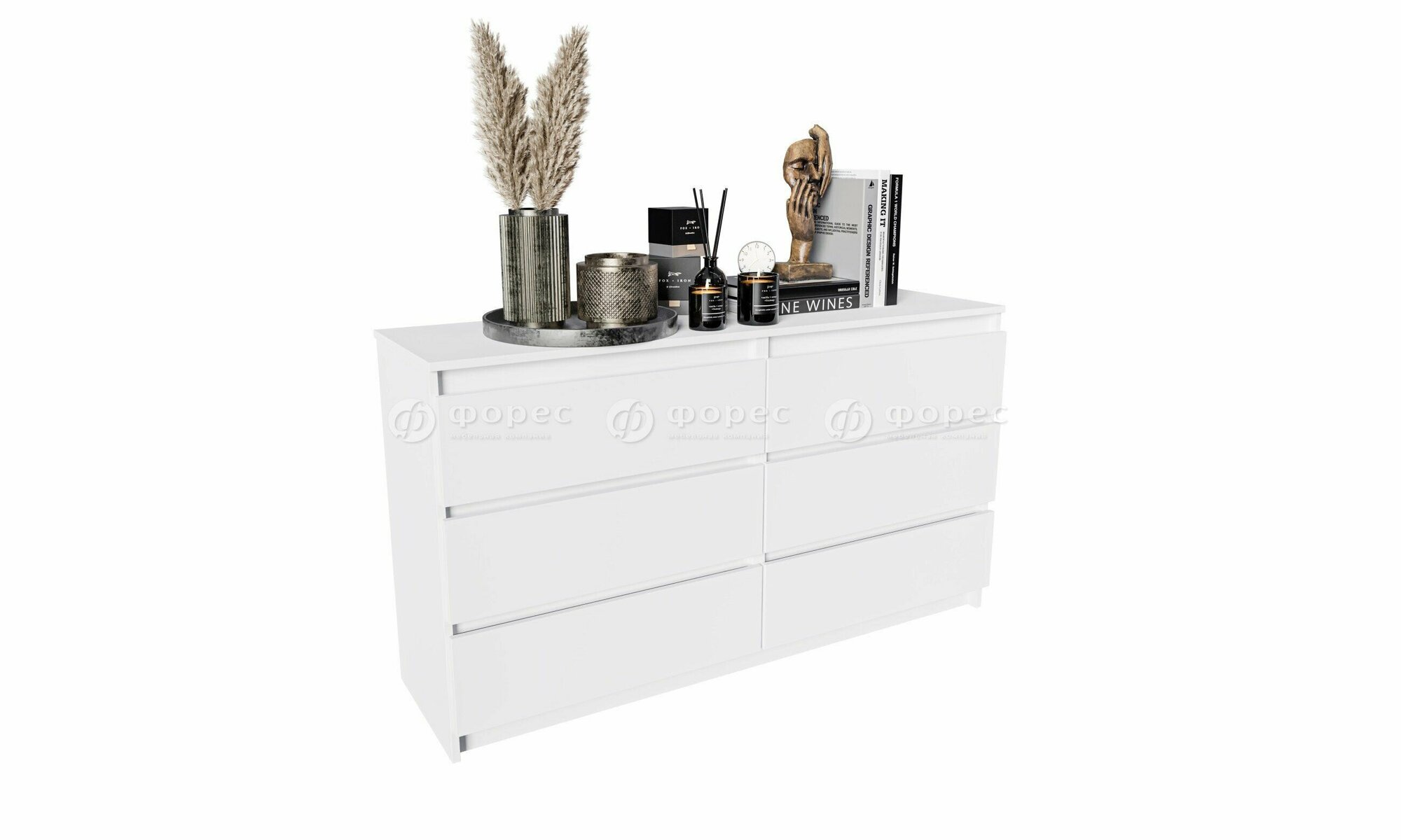 СГ Норд Комод №7, белый гладкий (Форес)