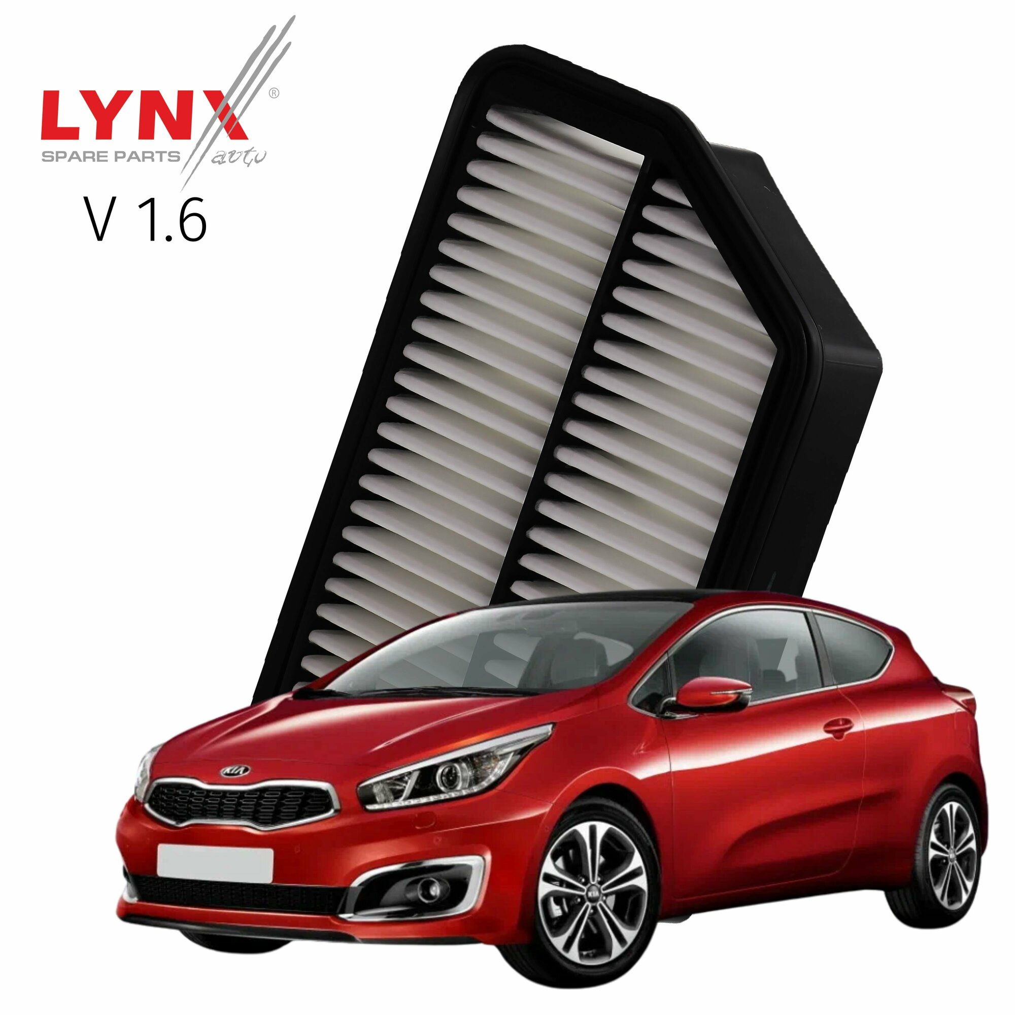 Фильтр воздушный Kia ProCeed (2) / Киа Просид 2012 2013 2014 2015 2016 2017 2018 V1.6 D4FB / 1шт LYNXauto
