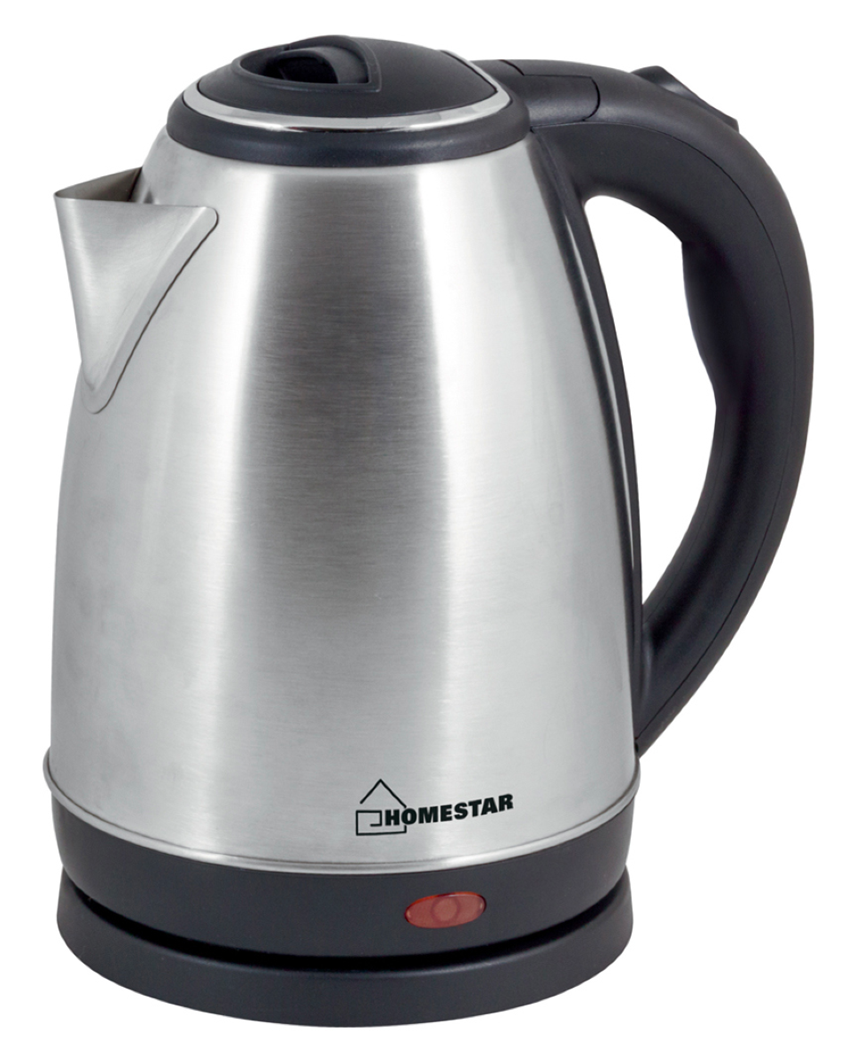 Чайник электрический HomeStar / ХоумСтар HS-1010А с дисковым нагревательным элементом, нержавеющая сталь / пластик, серебристый, 1500Вт, 1.8л / техника для кухни / электрочайник с подсветкой кухонный