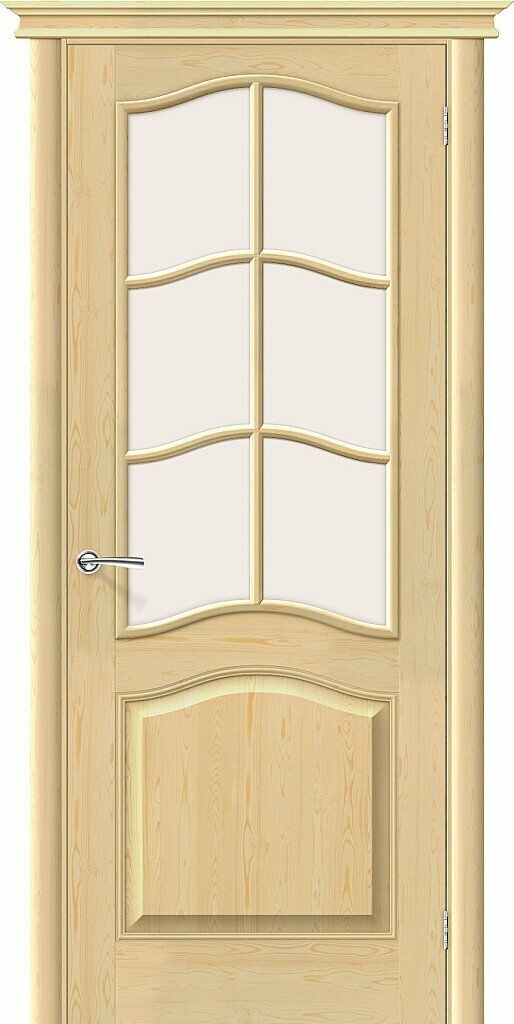 Дверь М7 / Цвет Без отделки / Стекло Сатинато / Двери Браво