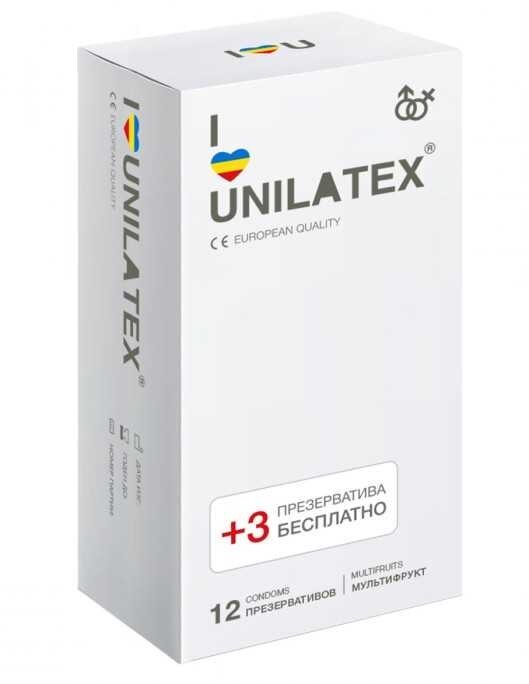 Презервативы Unilatex ароматизированные цветные 15 шт с разными вкусами и оттенками