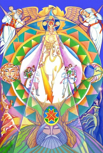 Картина "Световид" (шёлк, 65*38 см) Васильева Т.