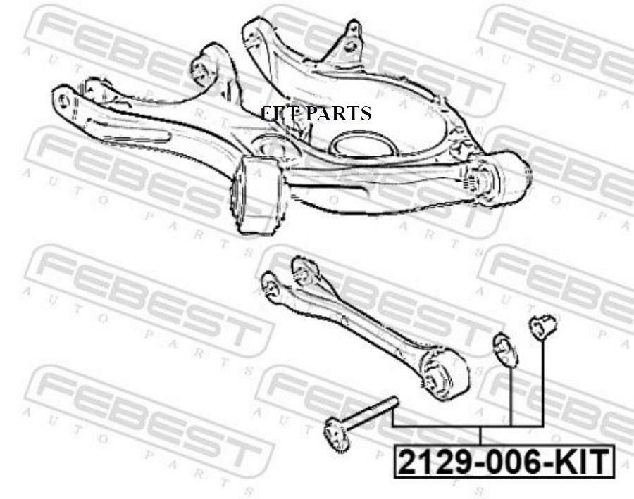 Болт развальный с эксцентриком кк Ford Mondeo 1419Smax 1518 Febest арт. 2129006kit
