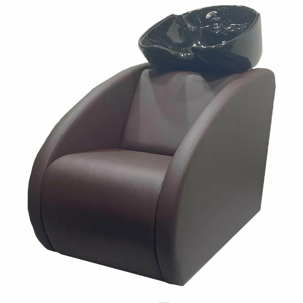 Парикмахерская мойка "Пума", коричневый - черная глубокая раковина