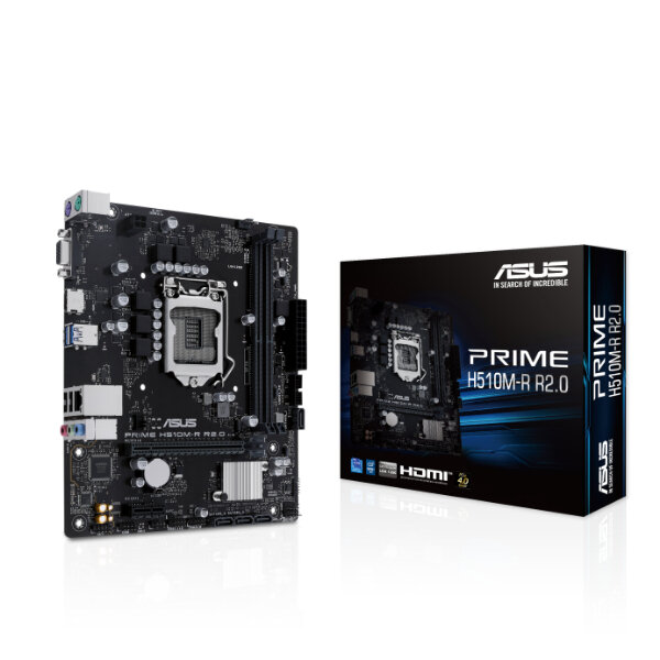 Материнская плата ASUS PRIME H510M-R R2.0-SI, LGA 1200, Intel H470, 2xDDR4, 4xSATA, 1xPCIe 4.0 x16, 1xPCIe x1, 1xHDMI, 1xVGA, 2xUSB-A 3.2 Gen 1, 2xUSB