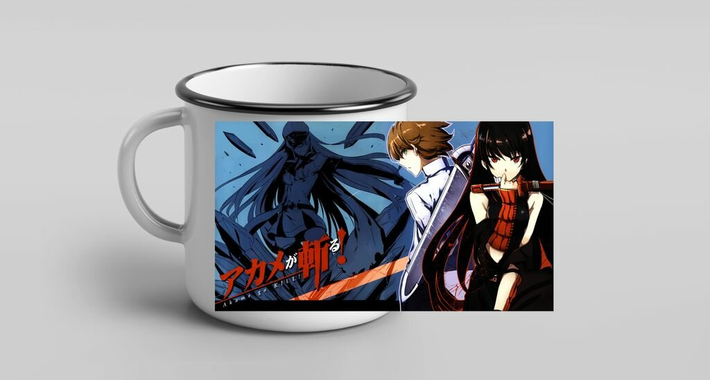Кружка металлическая эмалированная Убийца Акамэ, Akame ga Kill №21