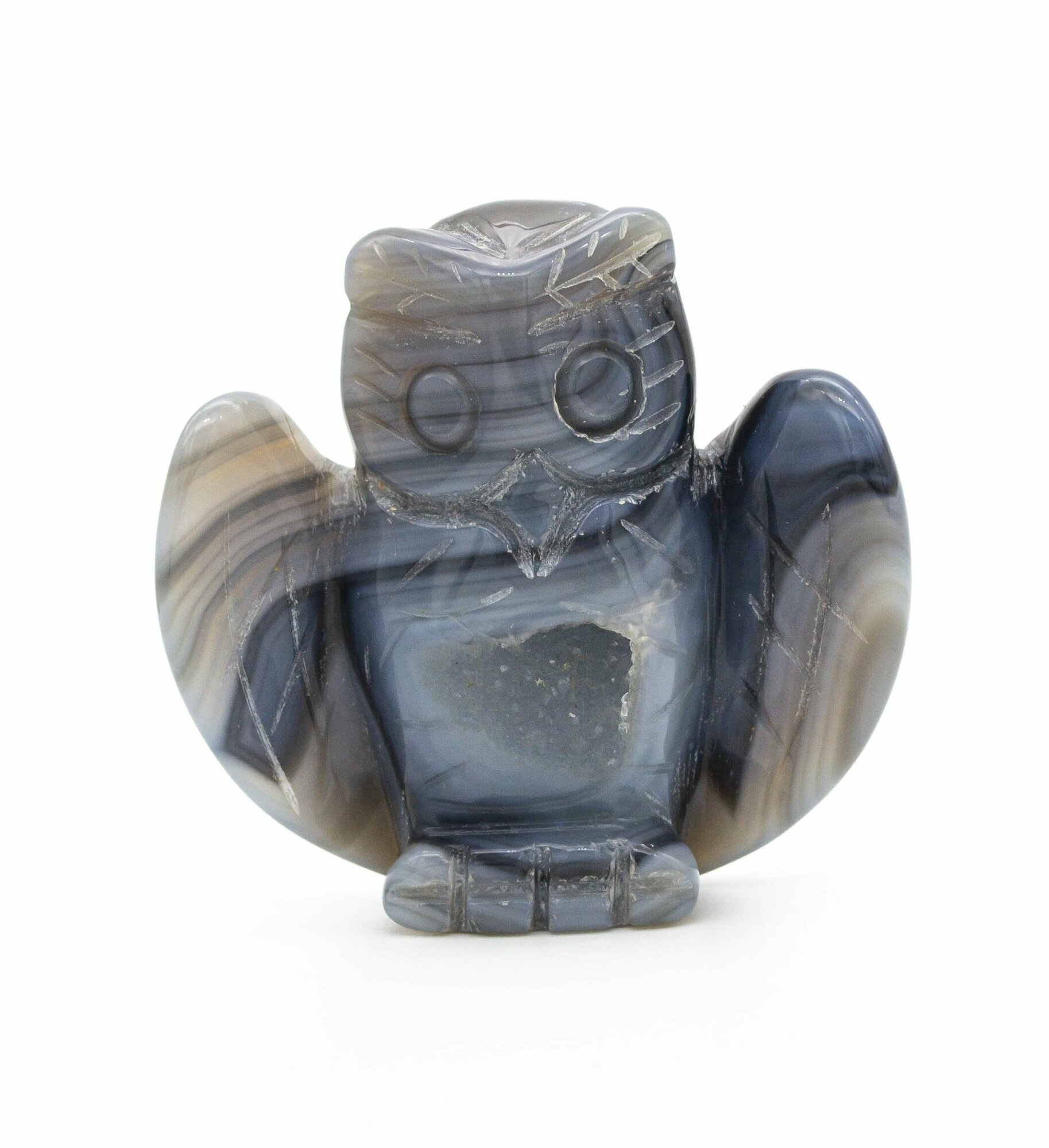 Статуэтка совы из агата (жеода) 12