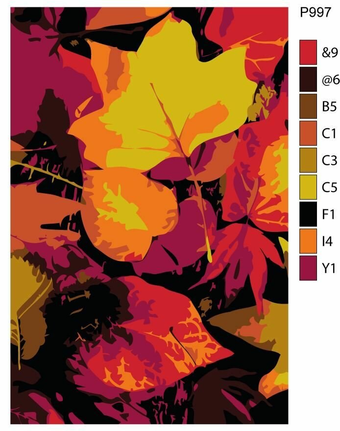 Детская картина по номерам P997 "Осенняя листва" 20x30