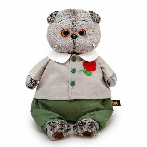 Budi Basa Мягкая Игрушка Кот Басик в комплекте с цветком (25см, в подарочной коробке) Ks25-225, (ООО "МПП")