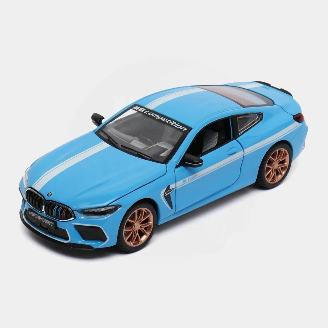 Машинка металлическая инерционная БМВ (BMW M8) 1:24 (диски колёс чёрного цвета)