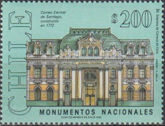 Почтовые марки Чили 1992г. "Национальные памятники" Архитектура MNH