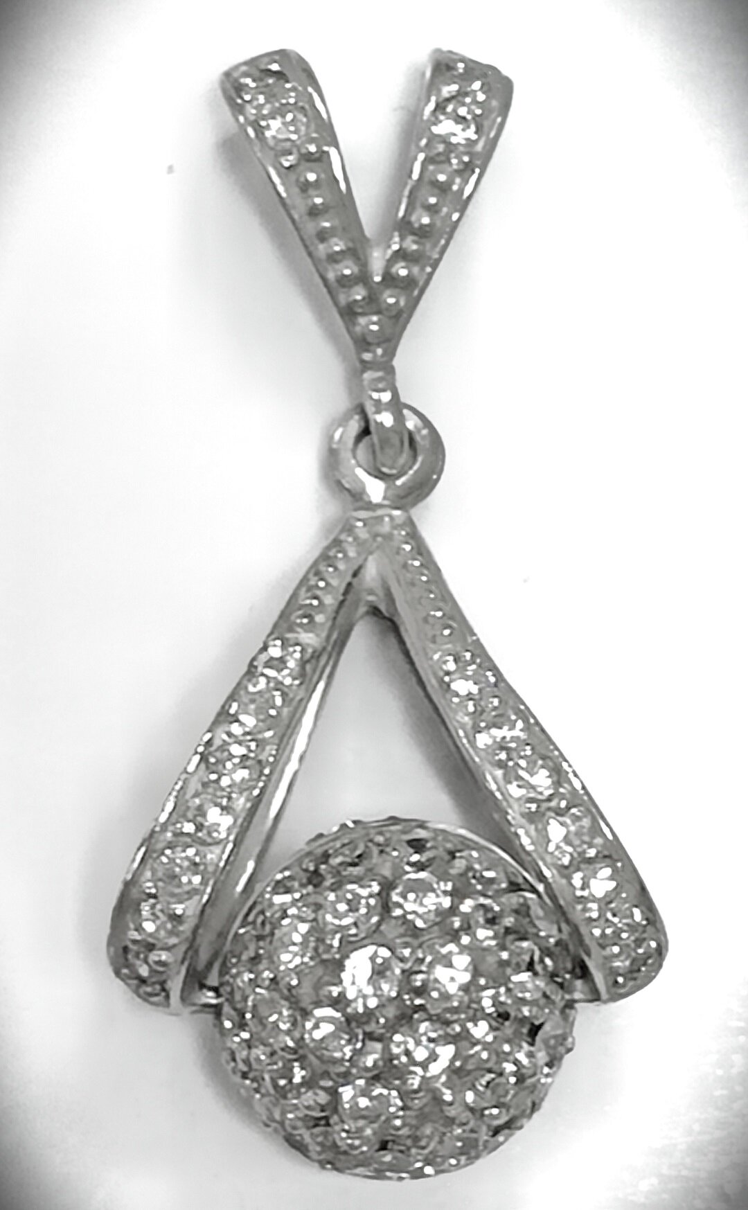 Подвеска, серебро, 925 проба, родирование, фианит