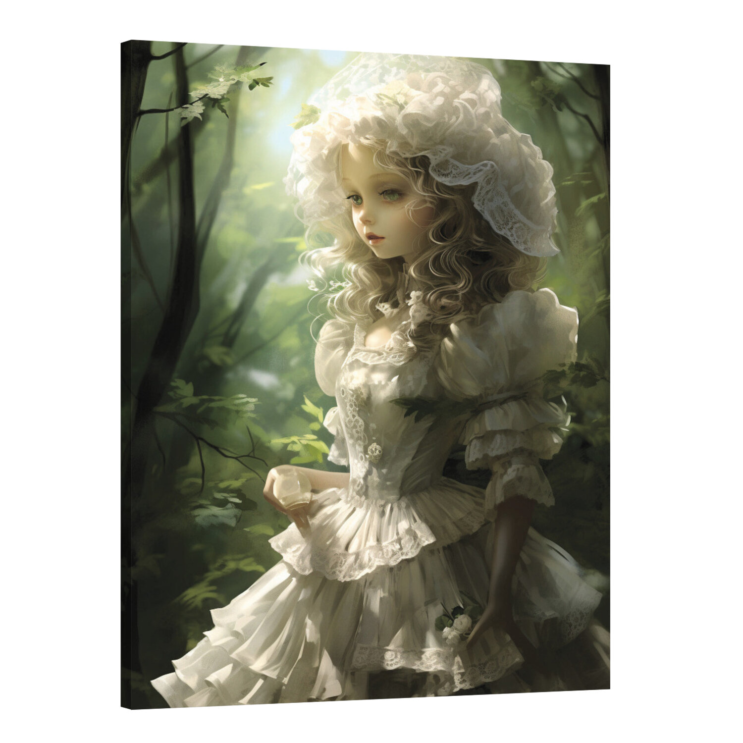 Интерьерная картина 50х70 "Кукла в волшебном лесу"