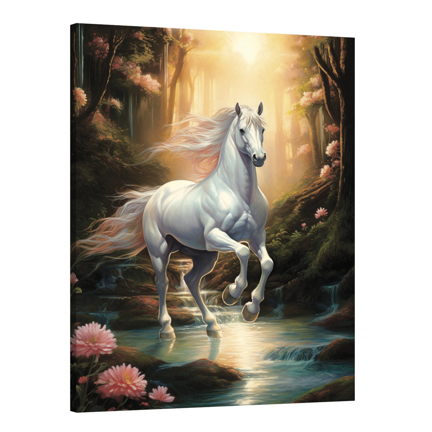 Интерьерная картина 50х70 "Белая лошадь"