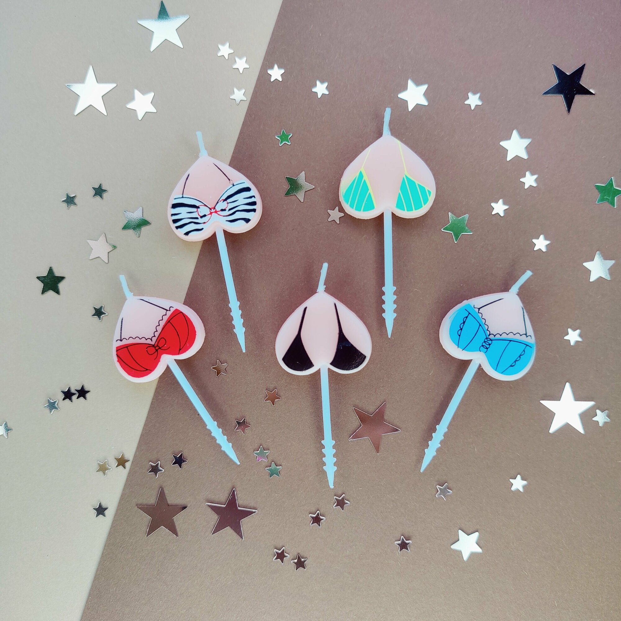 Свечи для торта в виде груди 5 штук