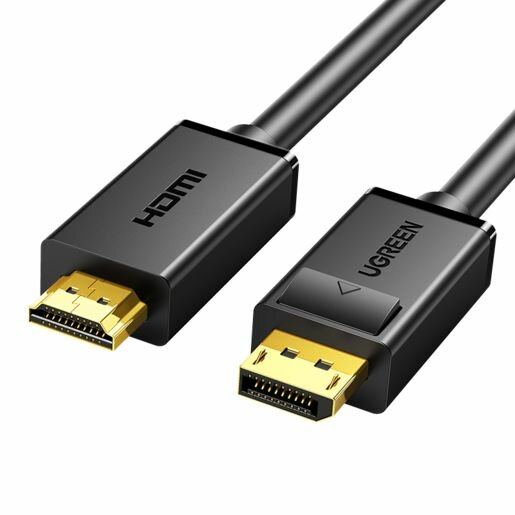 Кабель UGREEN DP101 (10202_) DP Male to HDMI Male Cable. Длина: 2 м. Цвет: черный.