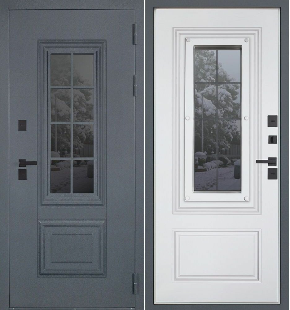 Дверь входная металлическая булава "Терморазрыв 3К Арктика с Окном" 960 Левая
