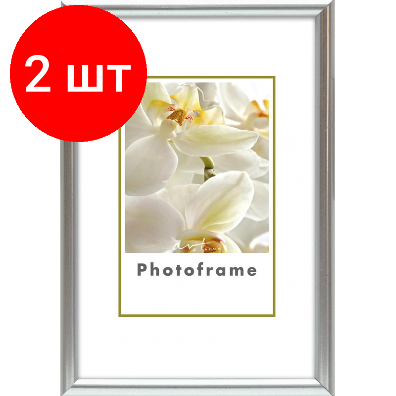 Комплект 2 штук, Рамка Decoline Silver 21x29.7_77110