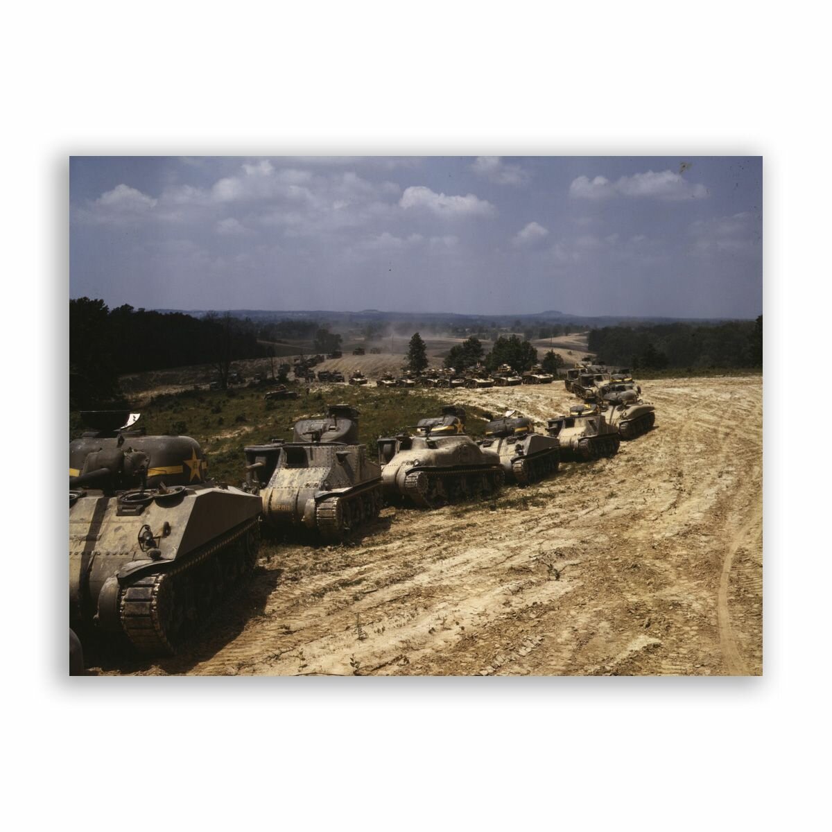 Постер, плакат на бумаге / Американские военные 40-х годов - Танки / Размер 30 x 40 см