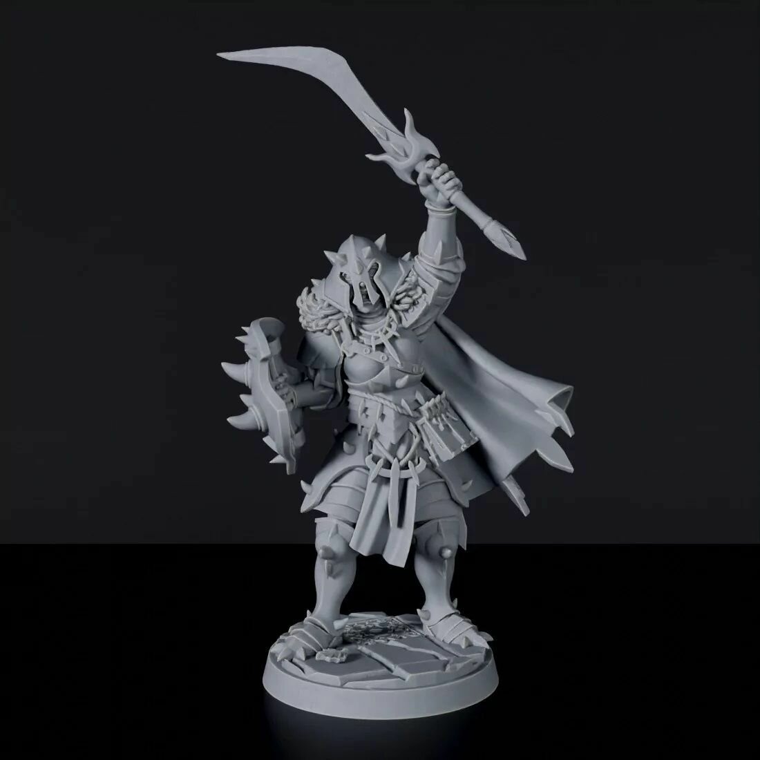 Миниатюра D&D "Полуорк паладин с мечем" 32 мм (DnD, Dungeons & Dragons, ДнД, Подземелья и Драконы, Pathfinder)