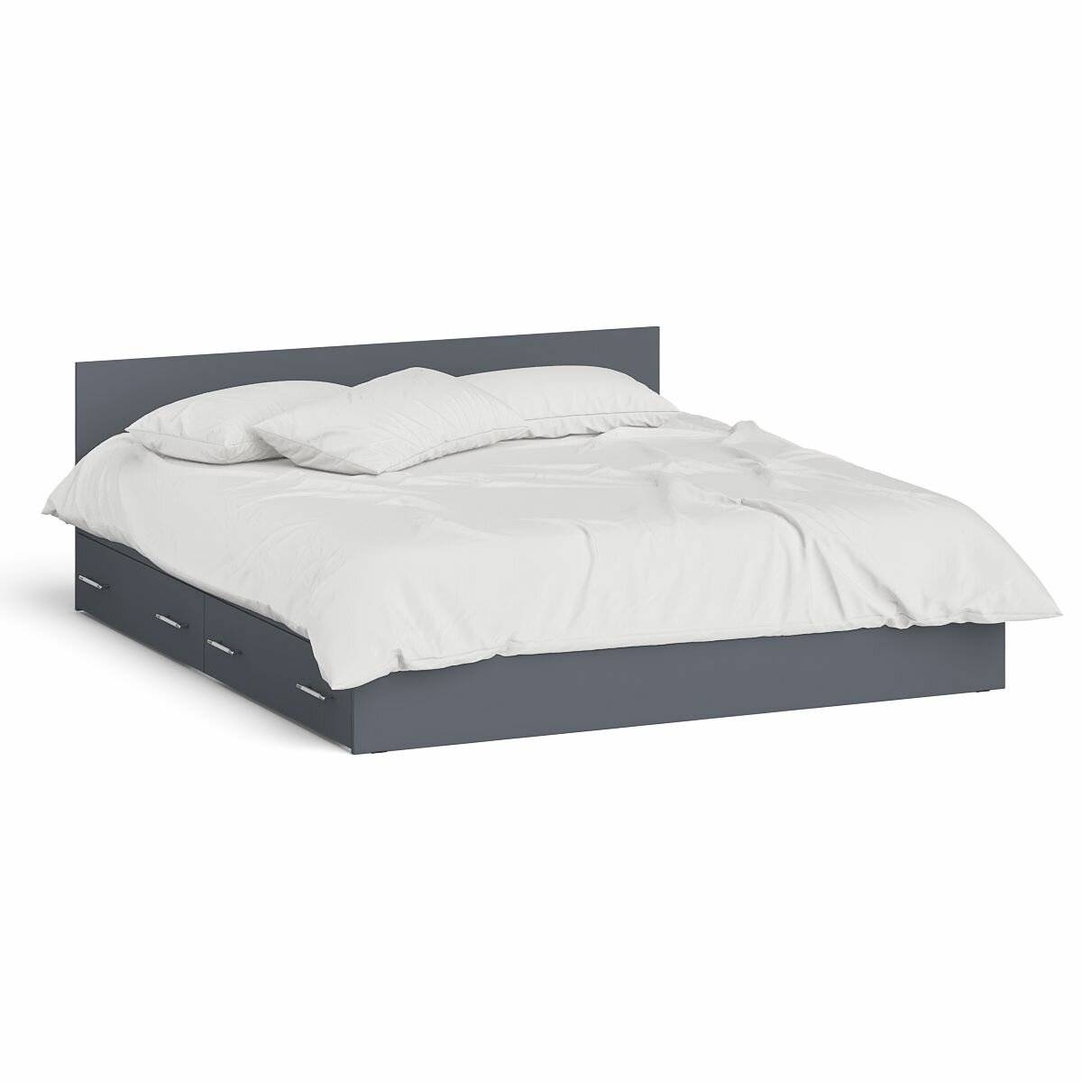 Кровать двуспальная с выдвижными ящиками Мори 1800 цвет графит