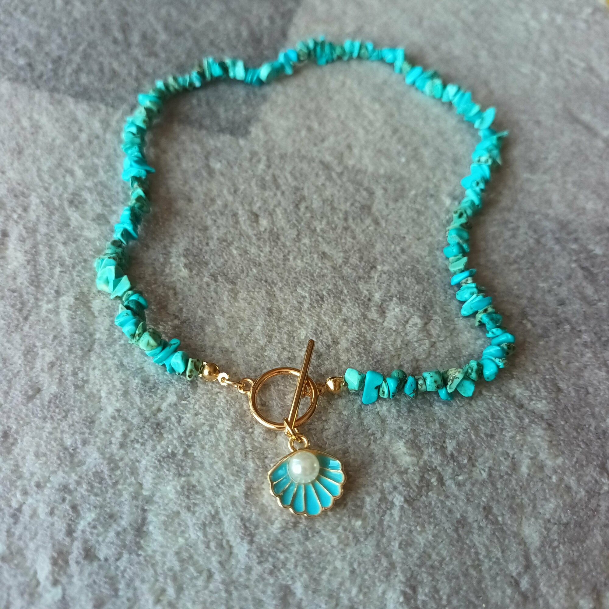 Колье, бирюза синтетическая, искусственный камень