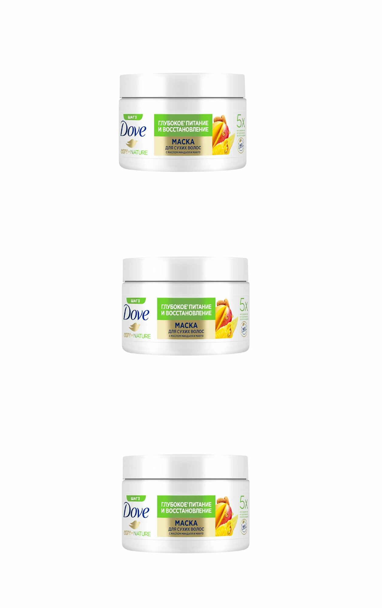 Дав Маска для волос Глубокое питание и восстановление с ароматом Манго, 300 мл,3 уп