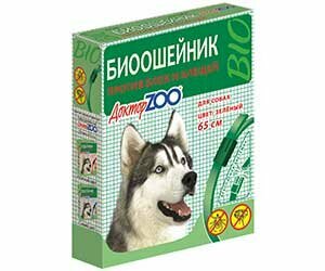 Биоошейник доктор zoo от блох и клещей для собак зеленый 65см