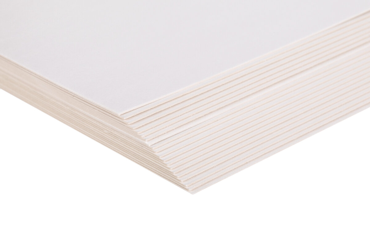 Набор картона пивного 1,55мм 850г/кв. м 20х20см 20 листов белый