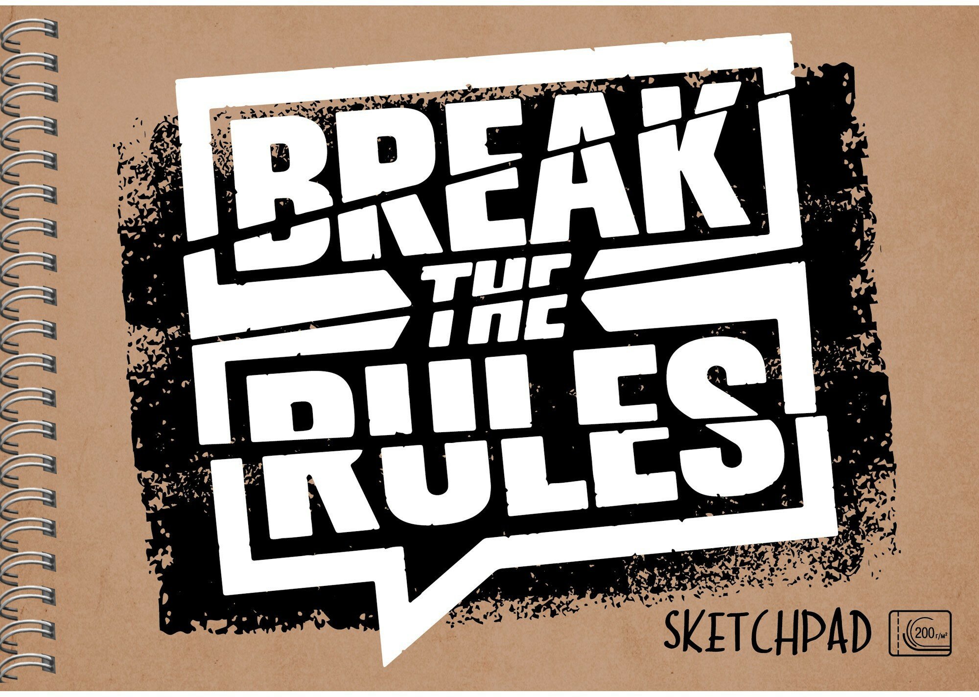 Скетчпад на спирали "Без правил!", 140х200 мм, 20 листов (СПСП52061)