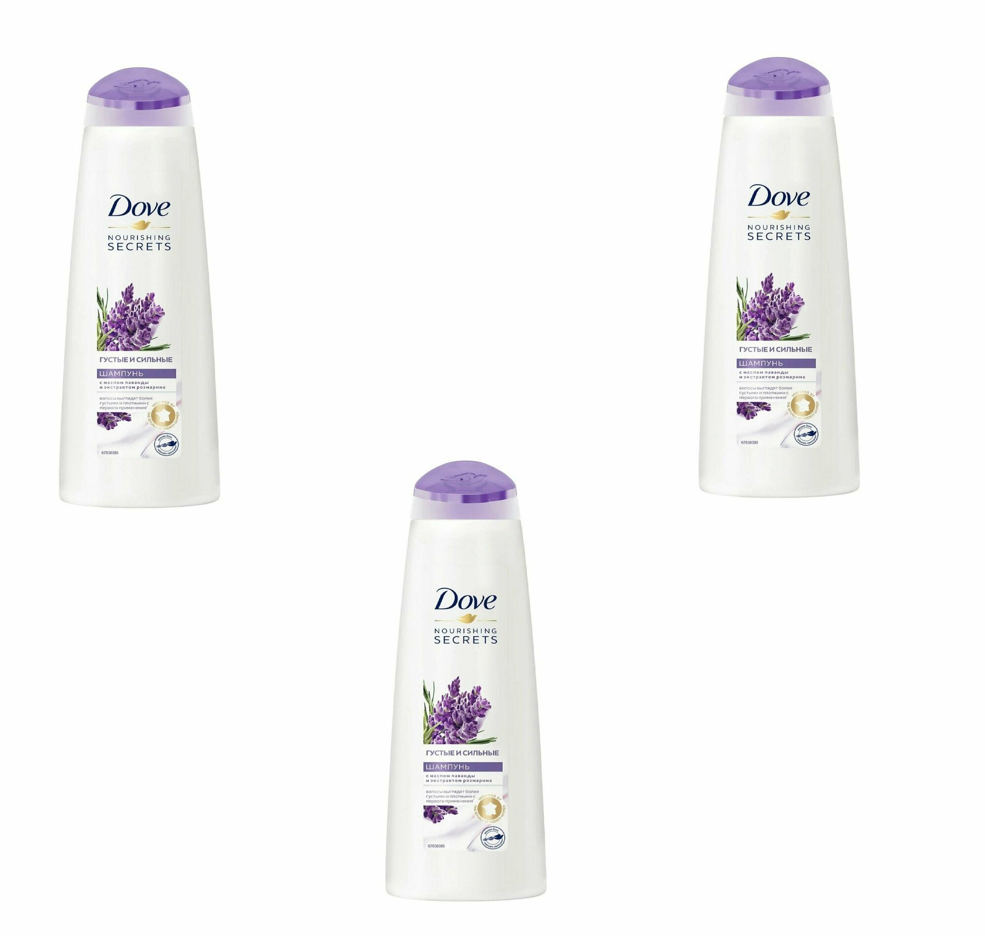 Dove Шампунь для волос Густые и Сильные, 380 мл, 3 уп