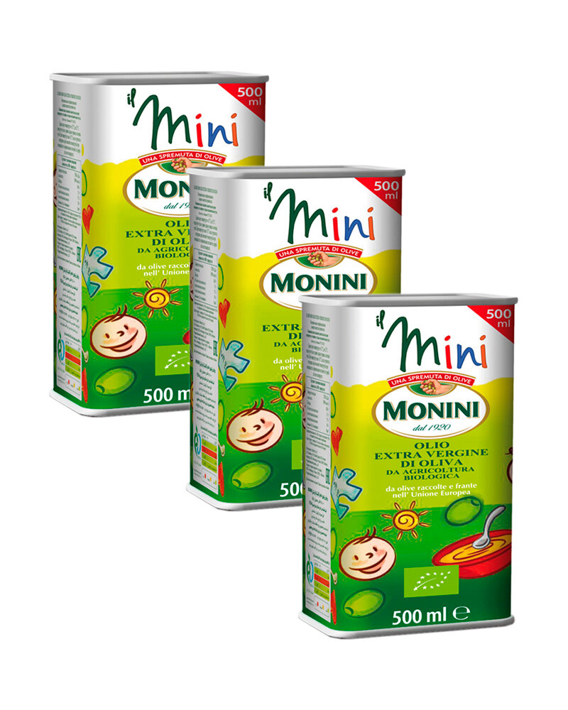 Масло оливковое Monini Экстра Вирджин Иль Мини Био 0,5 л. - 3 шт