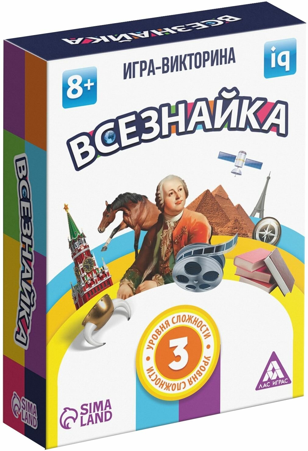 Обучающая игра-викторина "Всезнайка", карточная игра для семьи и компании, развитие кругозора, в наборе 90 карточек, 8+
