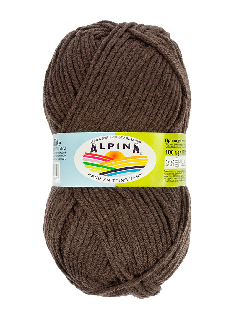 Пряжа ALPINA "MARTA" 100% тактифил 100 г 120 м №032 коричневый
