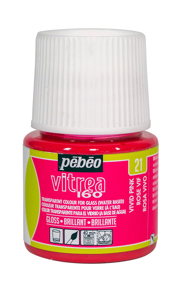 Краска по стеклу горяч. сушки Pebeo Vitrea 160, 21 яркий розовый