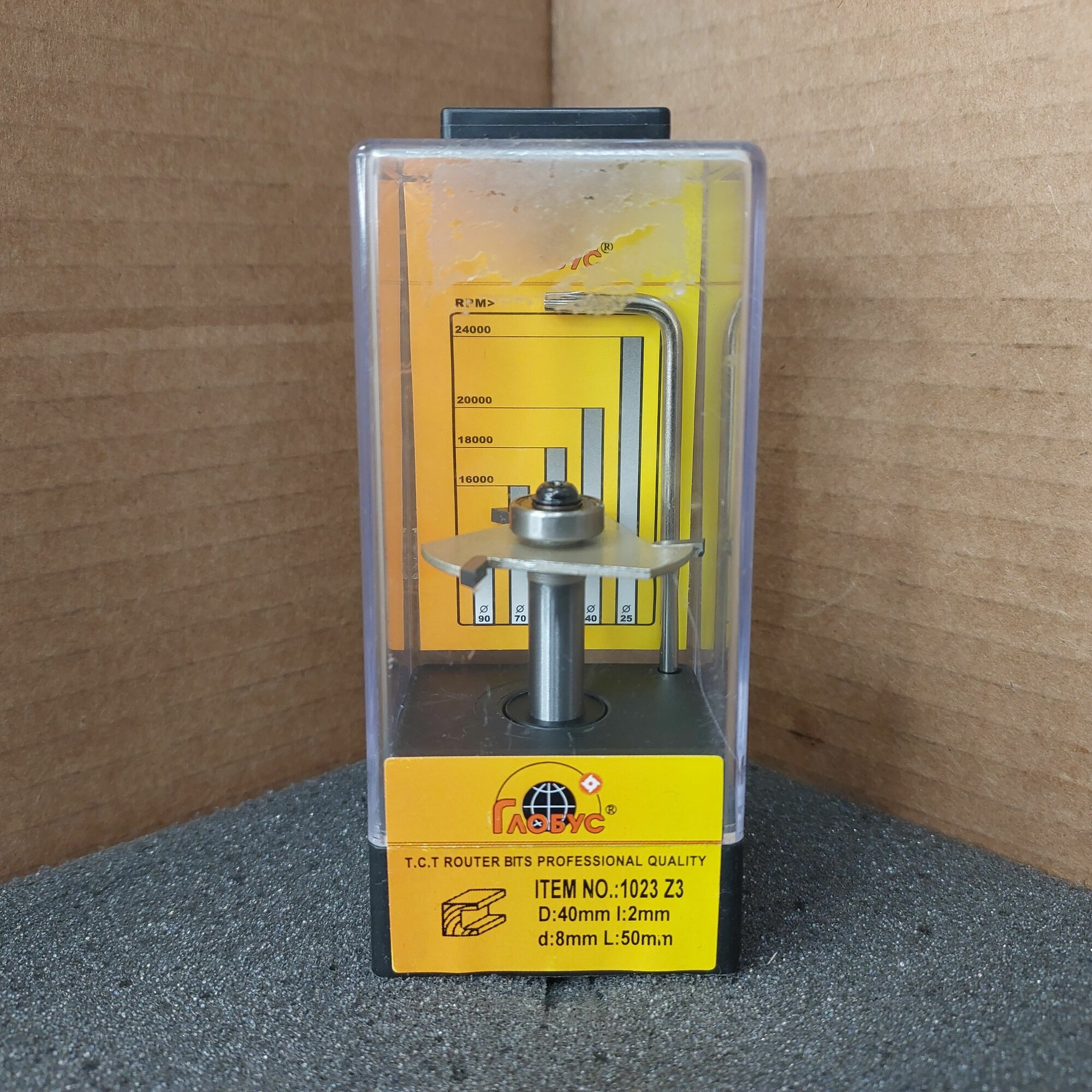 Фреза фальцевая Глобус 1023 Z3 D:40mm I:2mm d:8mm L:50mm фальцевая