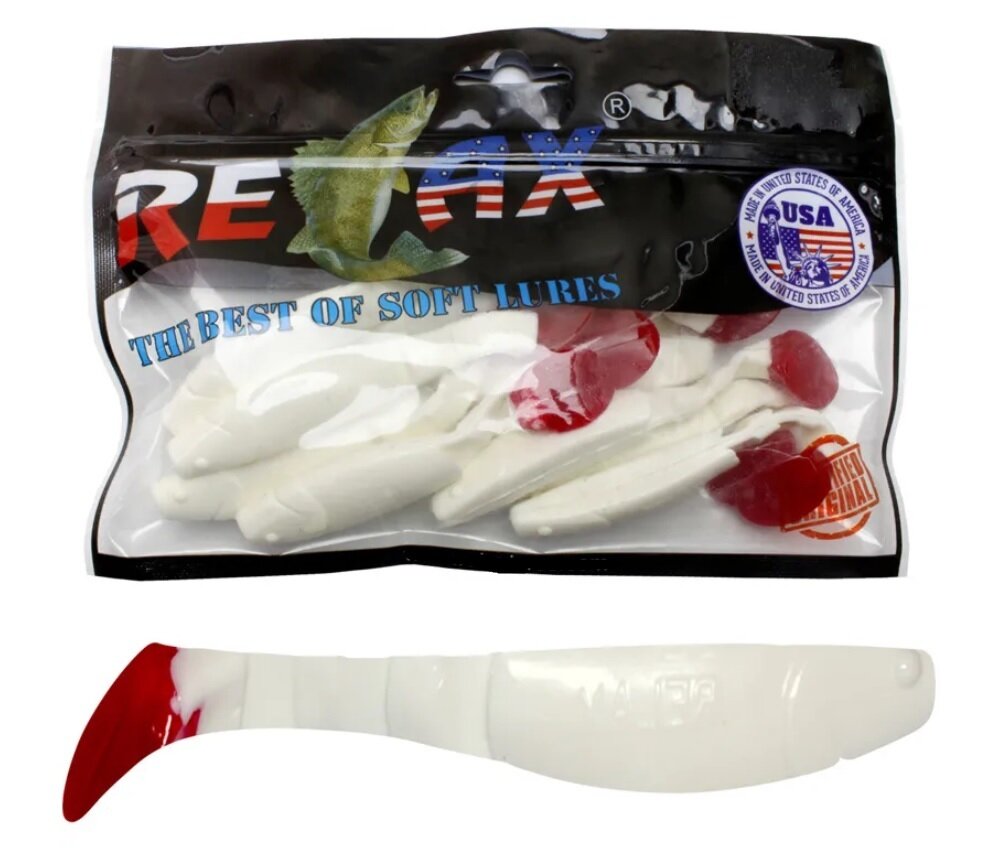 Мягкая силиконовая приманка риппер RELAX KOPYTO TAIL 3 (7,5cm) цвет 001, 1 уп. по 10 шт.