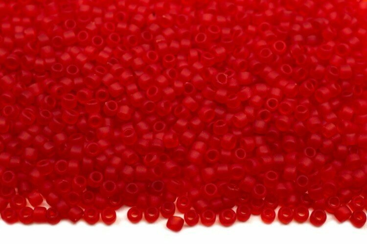 Бисер японский TOHO круглый 15/0 #0005CF рубин, матовый прозрачный, 10 грамм