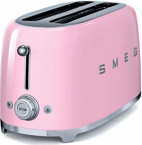 Тостер SMEG TSF02PKEU, регулировка степени обжаривания, подогрев, разморозка, 4 ломтика хлеба — фото 1