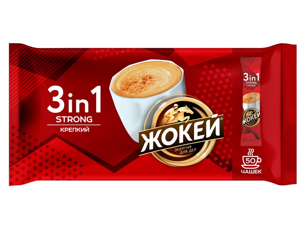 Кофе Жокей Крепкий 3 в 1 12 г х 50 шт