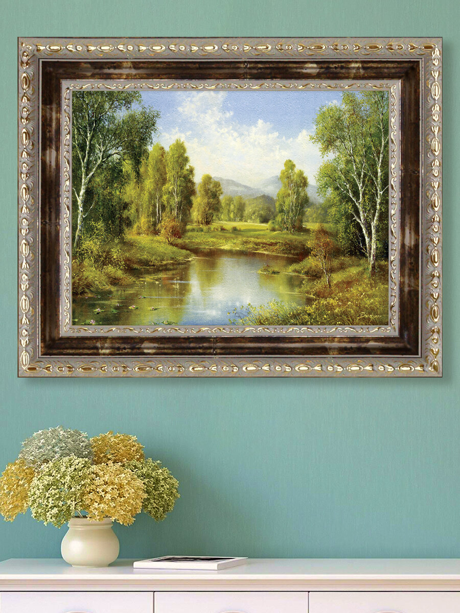 Картина на стену для интерьера Декарт настенный декор панно в раме багете в гостиную ванную детскую для офиса лофт пейзаж абстракция