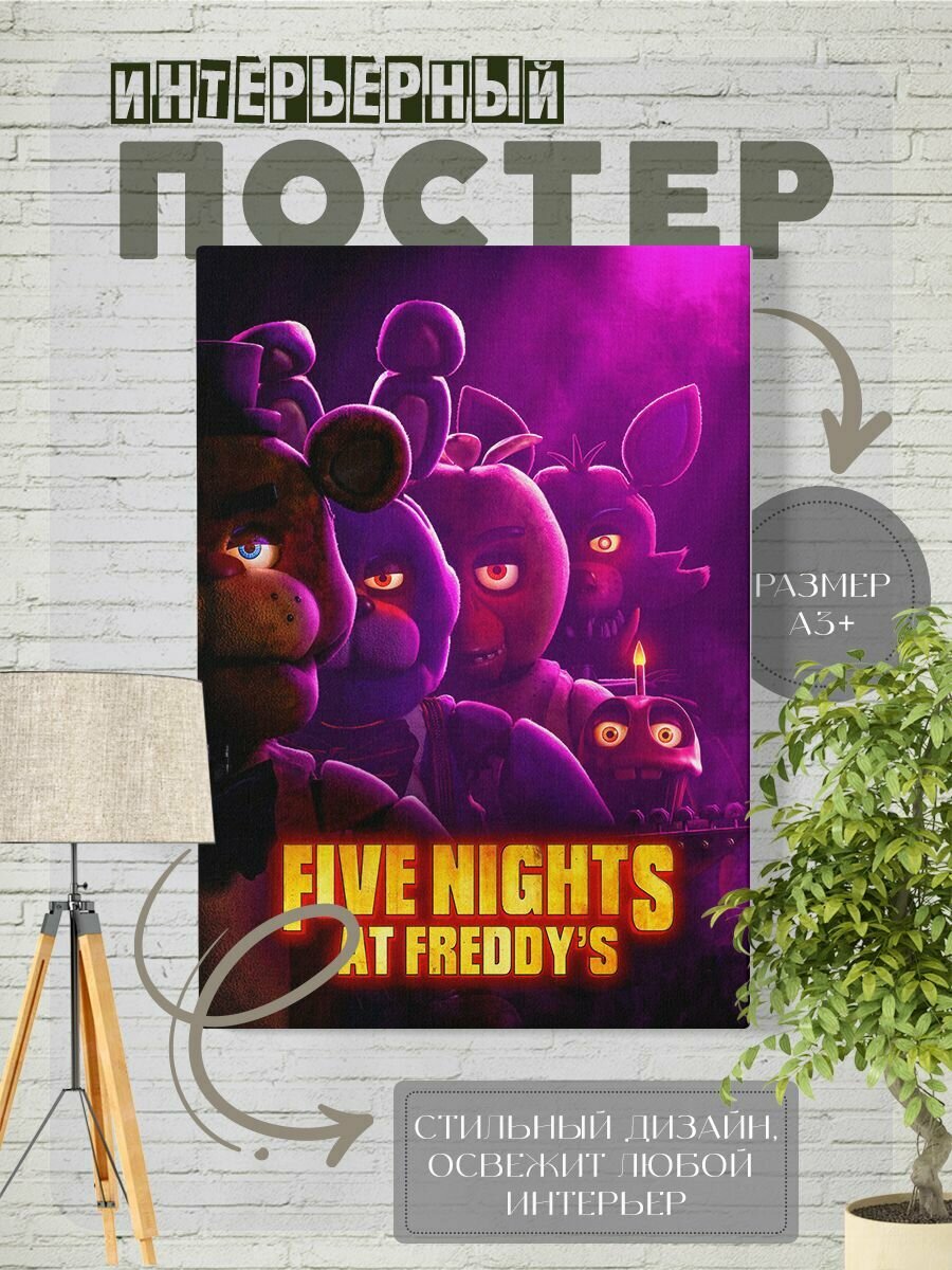 Постер интерьерный на стену фнаф Five Nights at Freddys