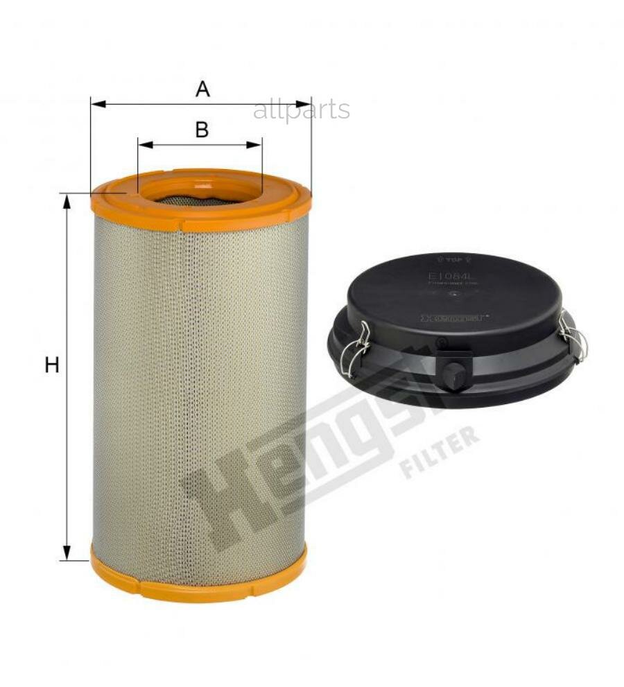 HENGST FILTER E1084L фильтр воздушный! H507 D281 d147 с крышк.\ DAF XF105