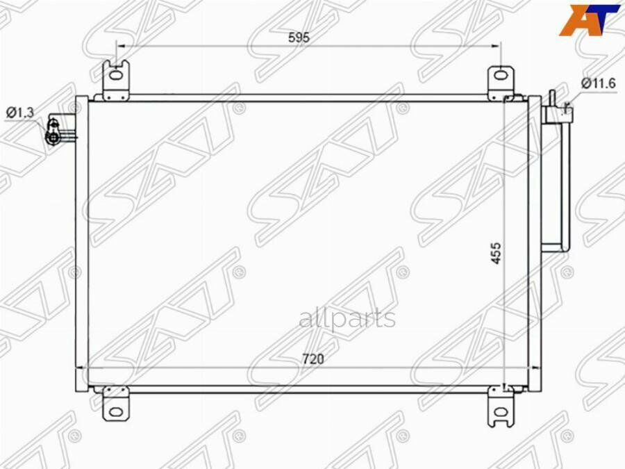 SAT ST-CH07-394-0 Радиатор кондиционера Chevrolet TrailBlazer 01-10 / GMC Envoy 02-08 / Saab 9-5 05-10 / 9-7X 05-09