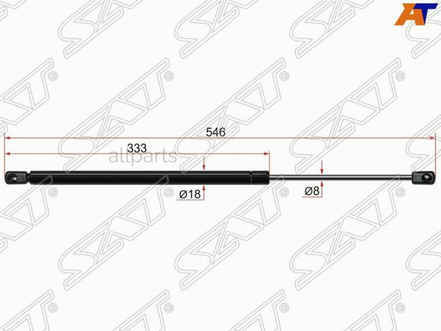 SAT ST-5L6827550 Амортизатор крышки багажника Skoda Yeti 09-18 (Справа=Слева)