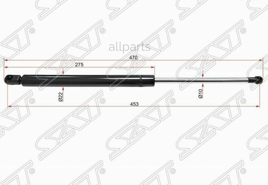 SAT ST-1K6827550E Амортизатор крышки багажника Volkswagen Golf 03-09 (Справа=Слева)