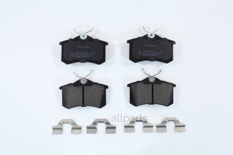 ZF RUSSIA GDB823 ZFR Колодки тормозные AUDI A4/A6/RENAULT SCENIC/VW GOLF 2/3/PASSAT задние